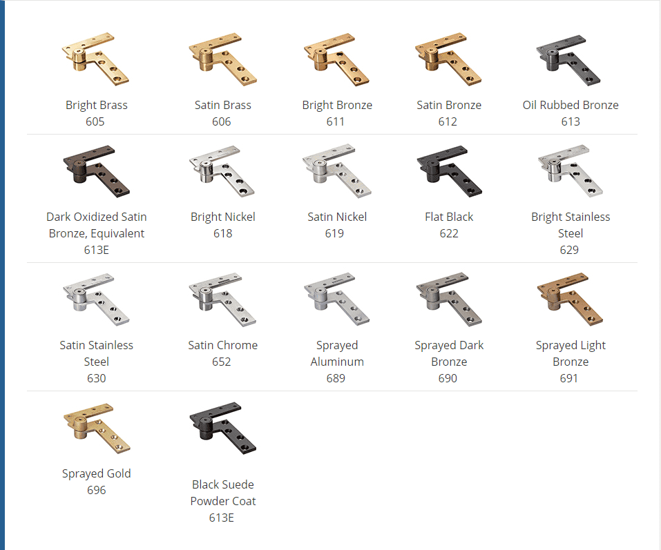 Rixson Model 370 Center Hung Pivot Set